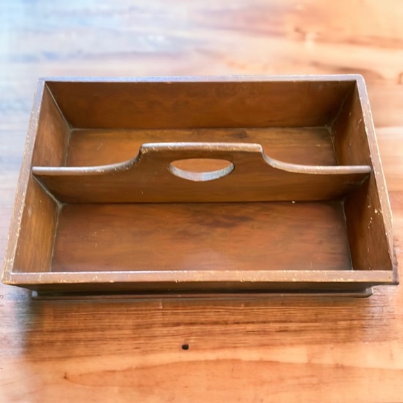 Unique Vintage | Accents | Wooden Cutlery Caddy Vintage | Poshmark